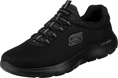 Skechers Summits Mens Bungee Elasticated Lace Lightweight Machine Washable Trainers Black