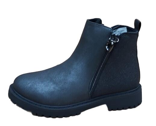 Girls Chatterbox Heart Silver & Grey Glitter Ankle Boots With Zip Fast ...