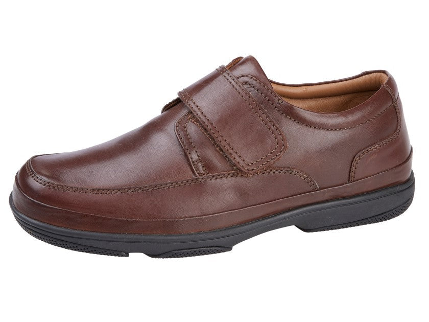 Roamers M037 Mens Leather WIDE FIT Touch Fasten Lightweight Shoes Swif ...